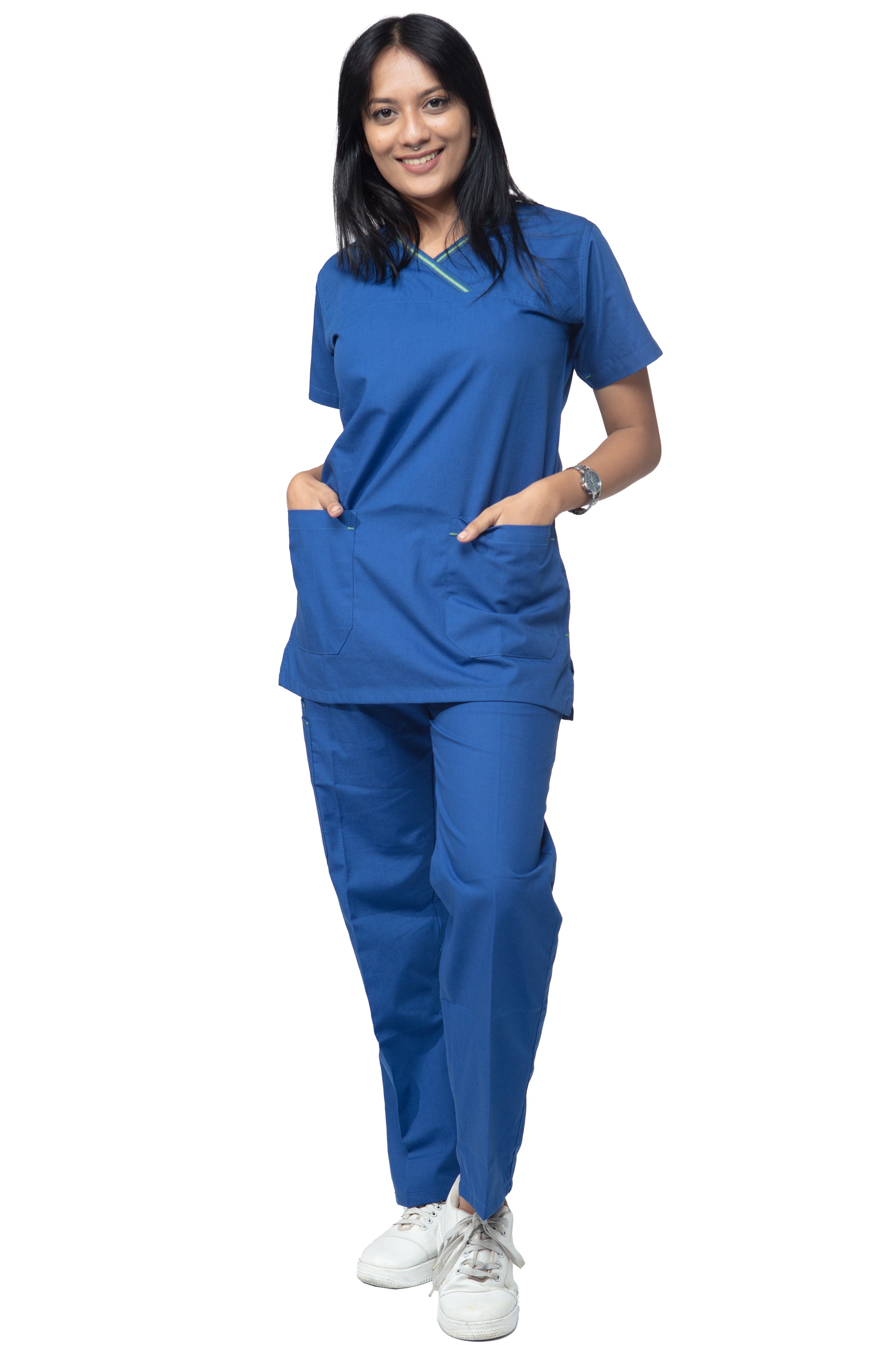 Female Scrub Suit Designer - DSDX01 - Bright Blue – Uniform Craft