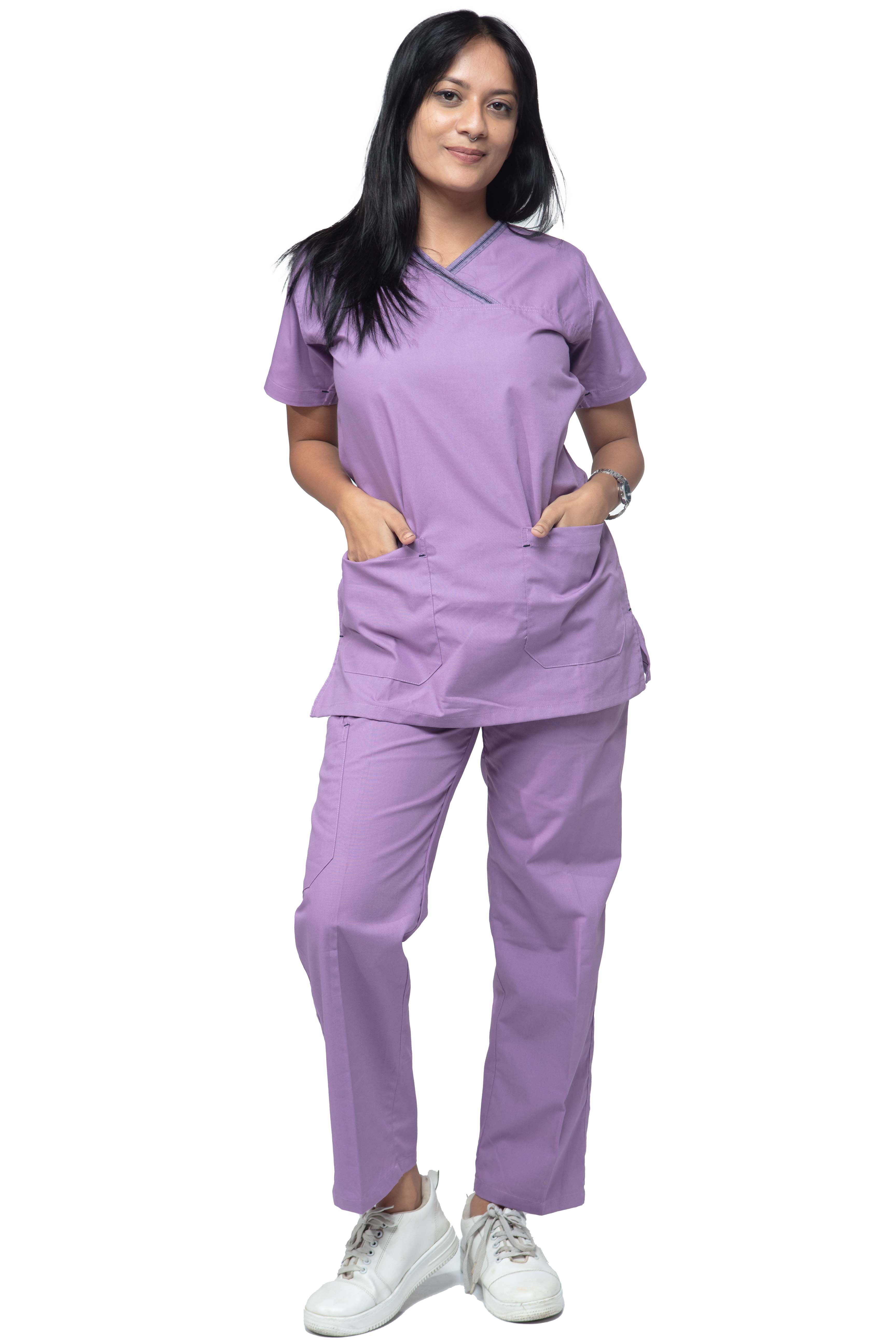 Female Scrub Suit Designer - DSDX01 - Lavender – Uniform Craft