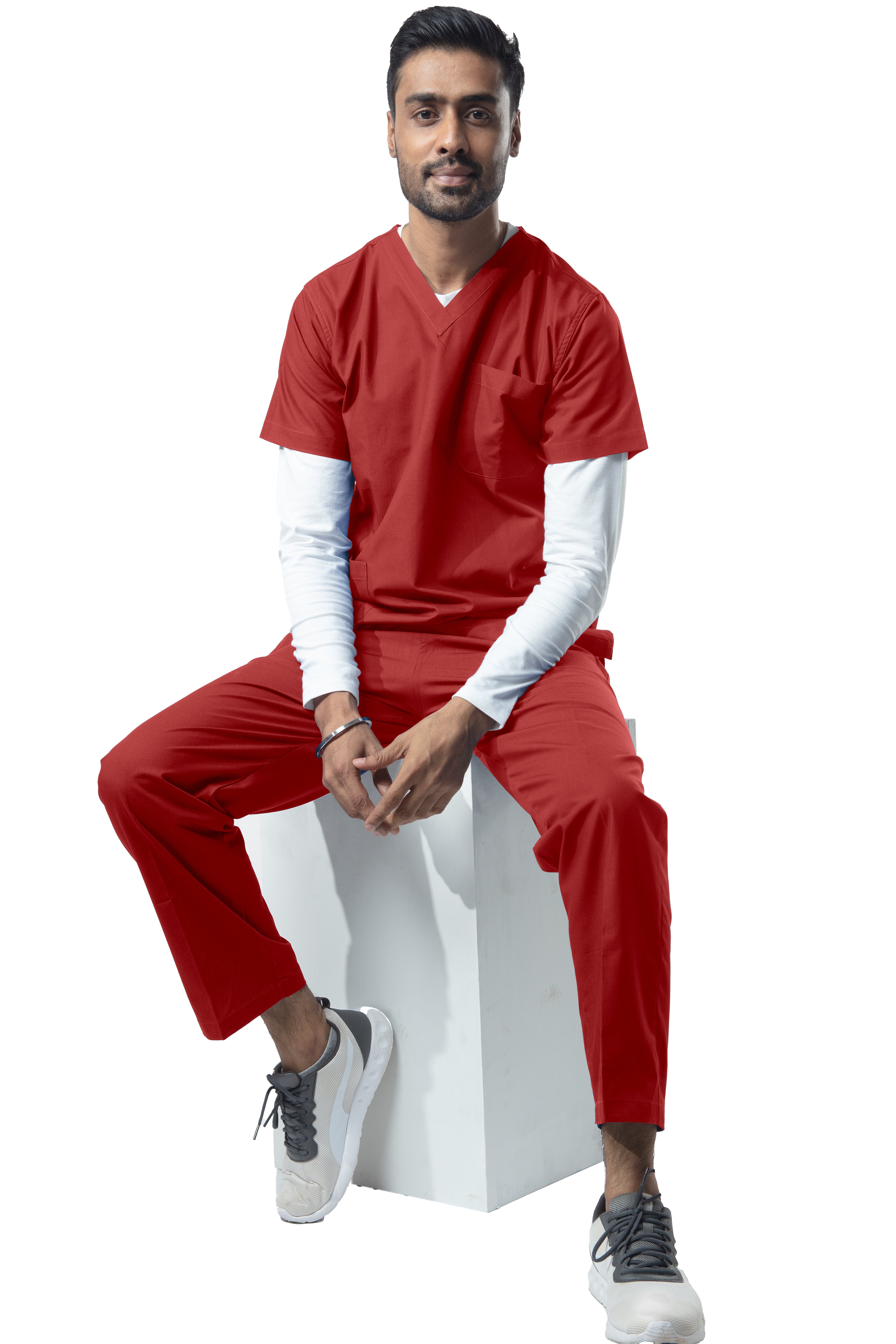 Male Scrub Suit - DSV - Crimson Red – Uniform Craft