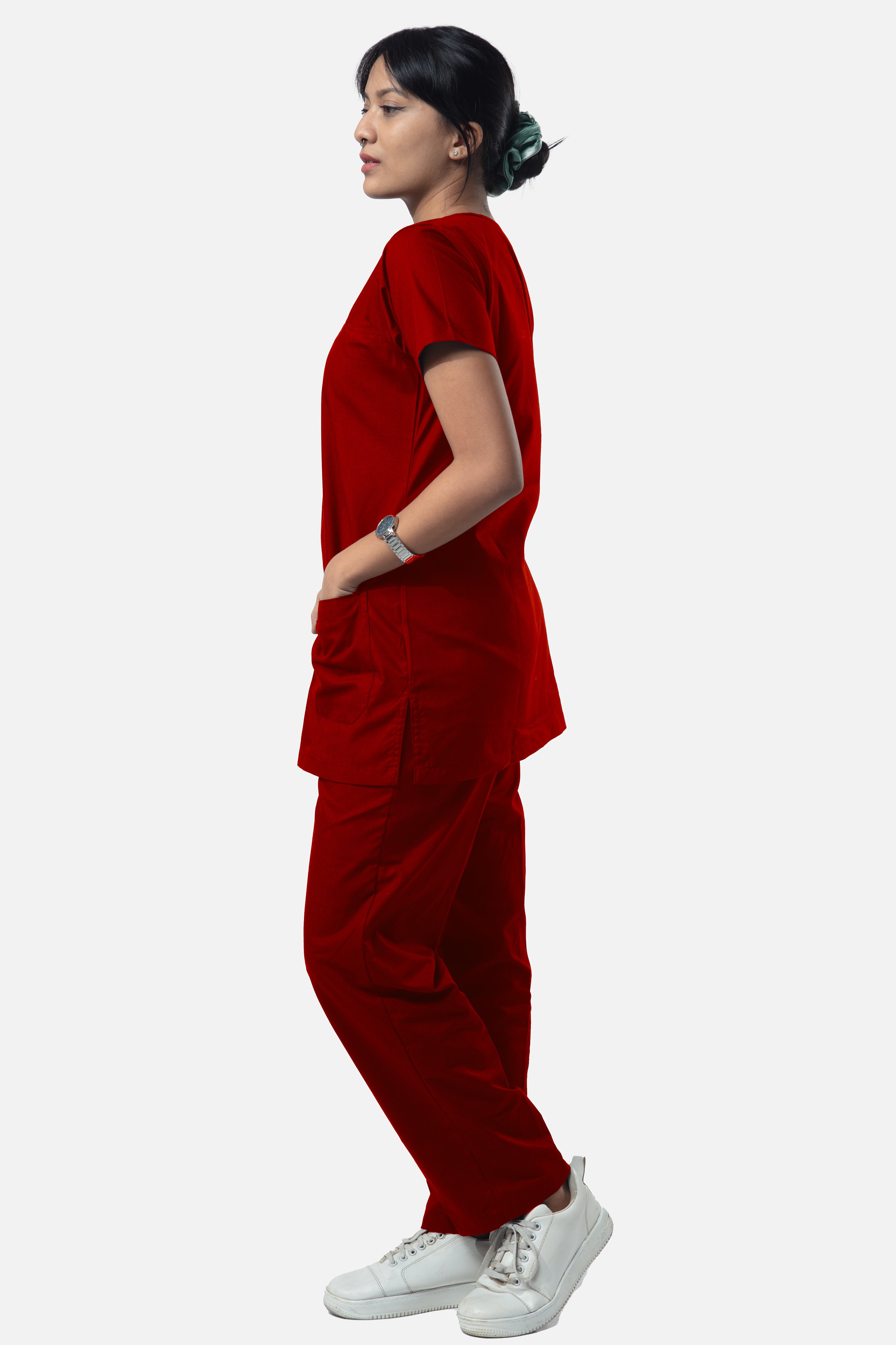 Female Scrub Suit - DSVX - Crimson Red – Uniform Craft