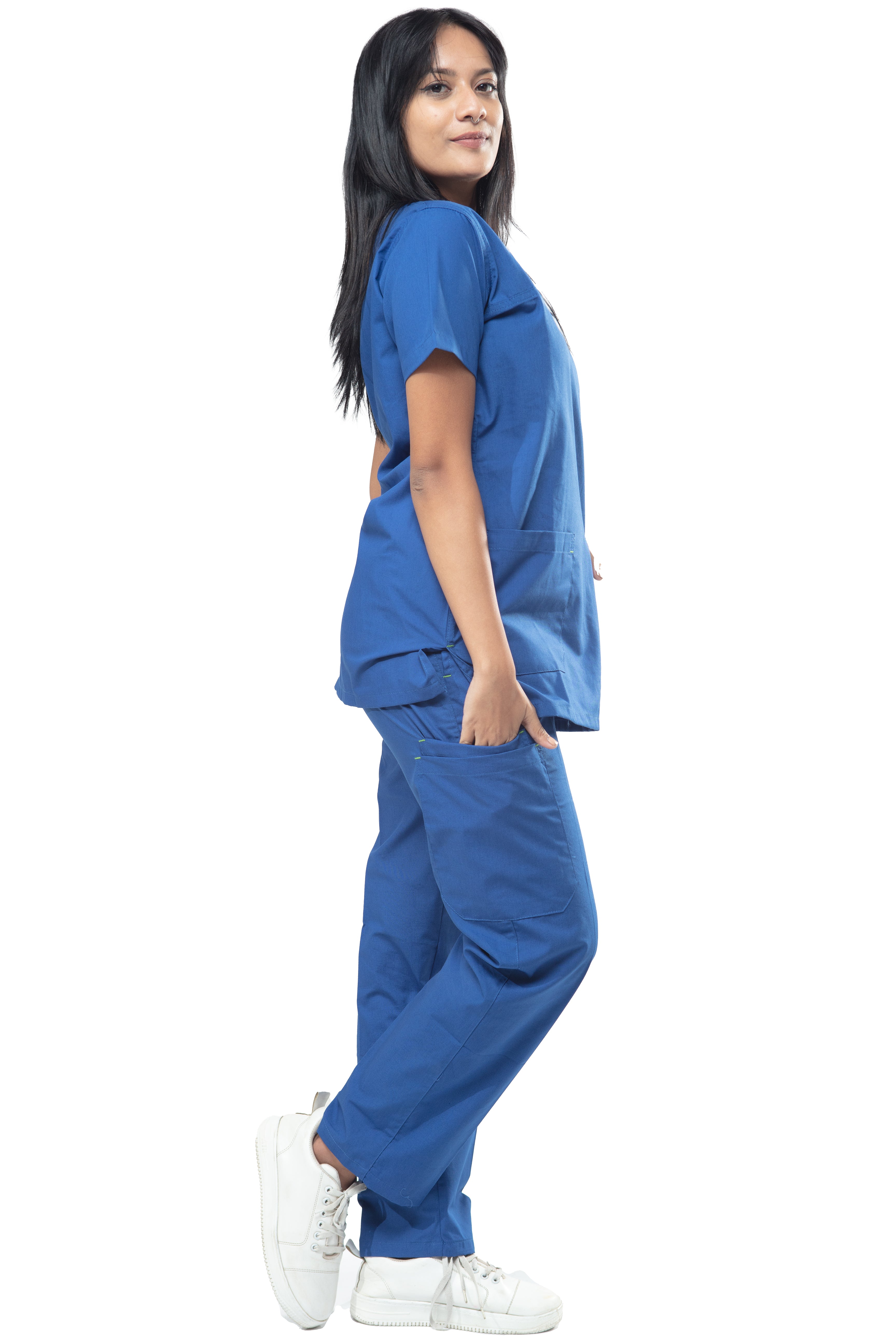 Female Scrub Suit Designer - DSDX01 - Bright Blue – Uniform Craft