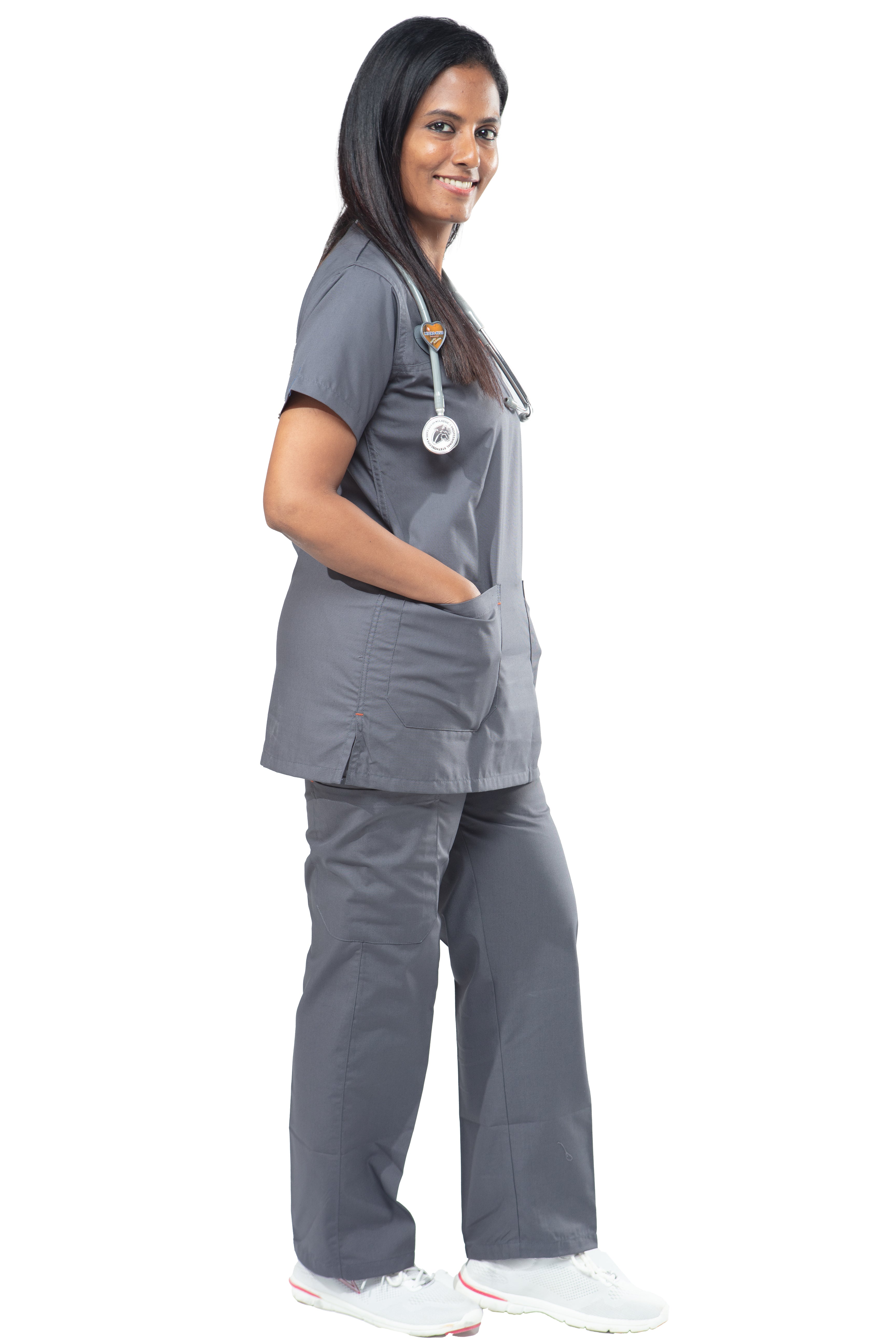 Female Scrub Suit Designer - DSDX01 - Grey – Uniform Craft