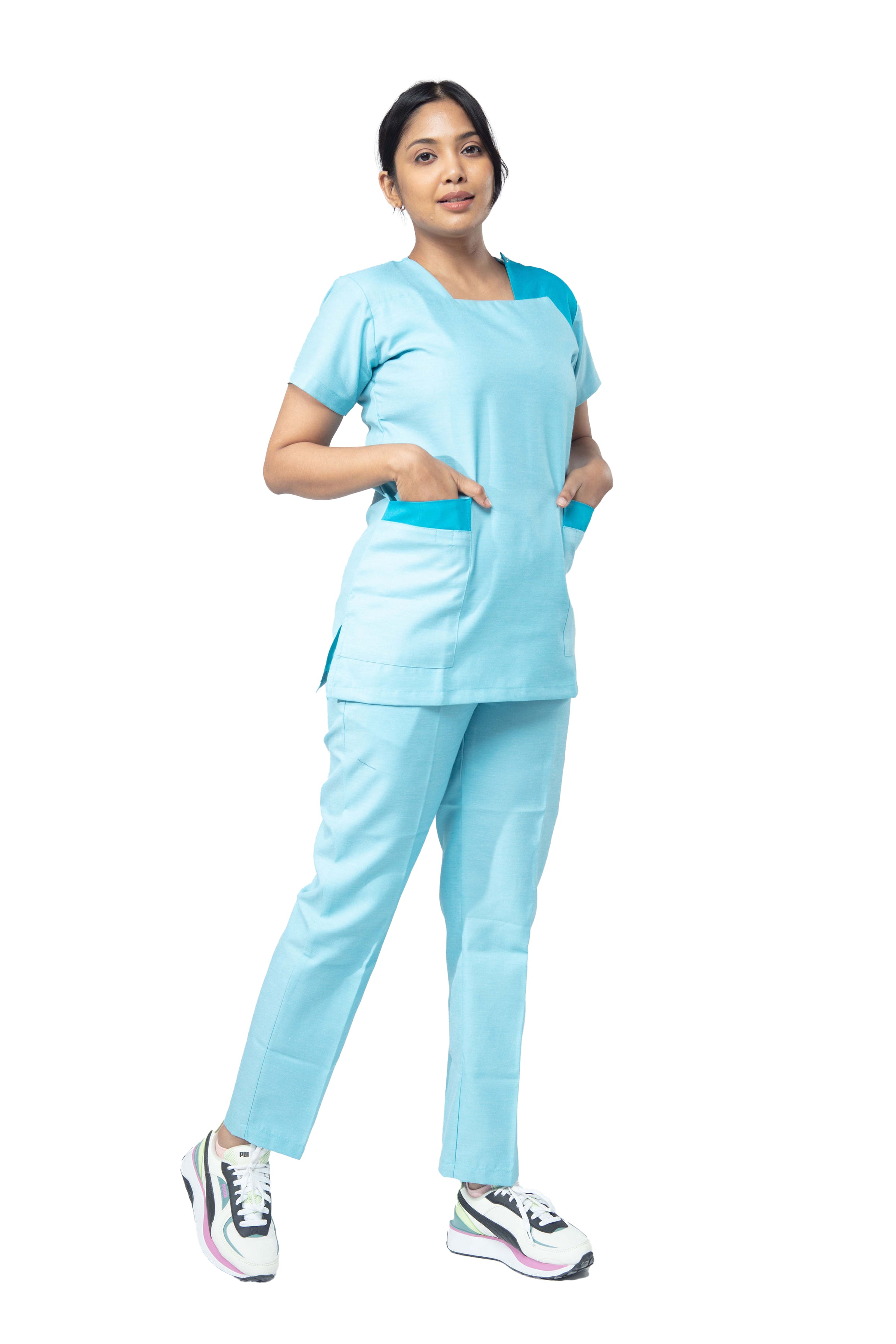 Female Nurse Uniform NT08 - Aqua – Uniform Craft