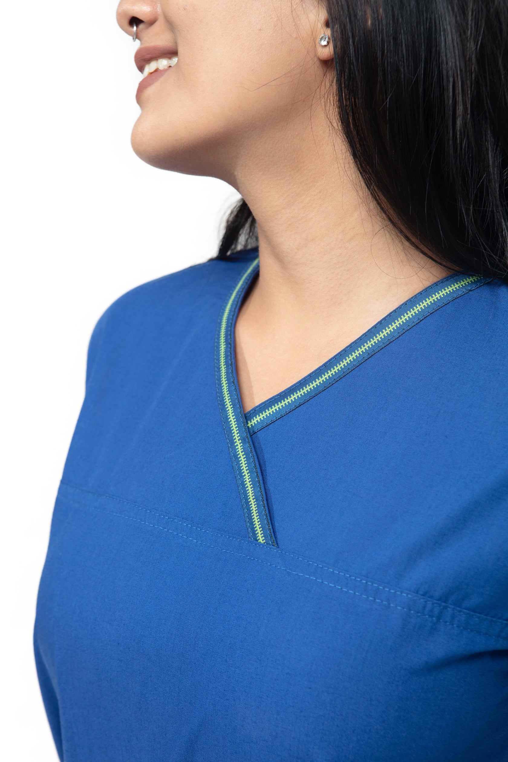 Female Scrub Suit Designer - DSDX01 - Bright Blue – Uniform Craft
