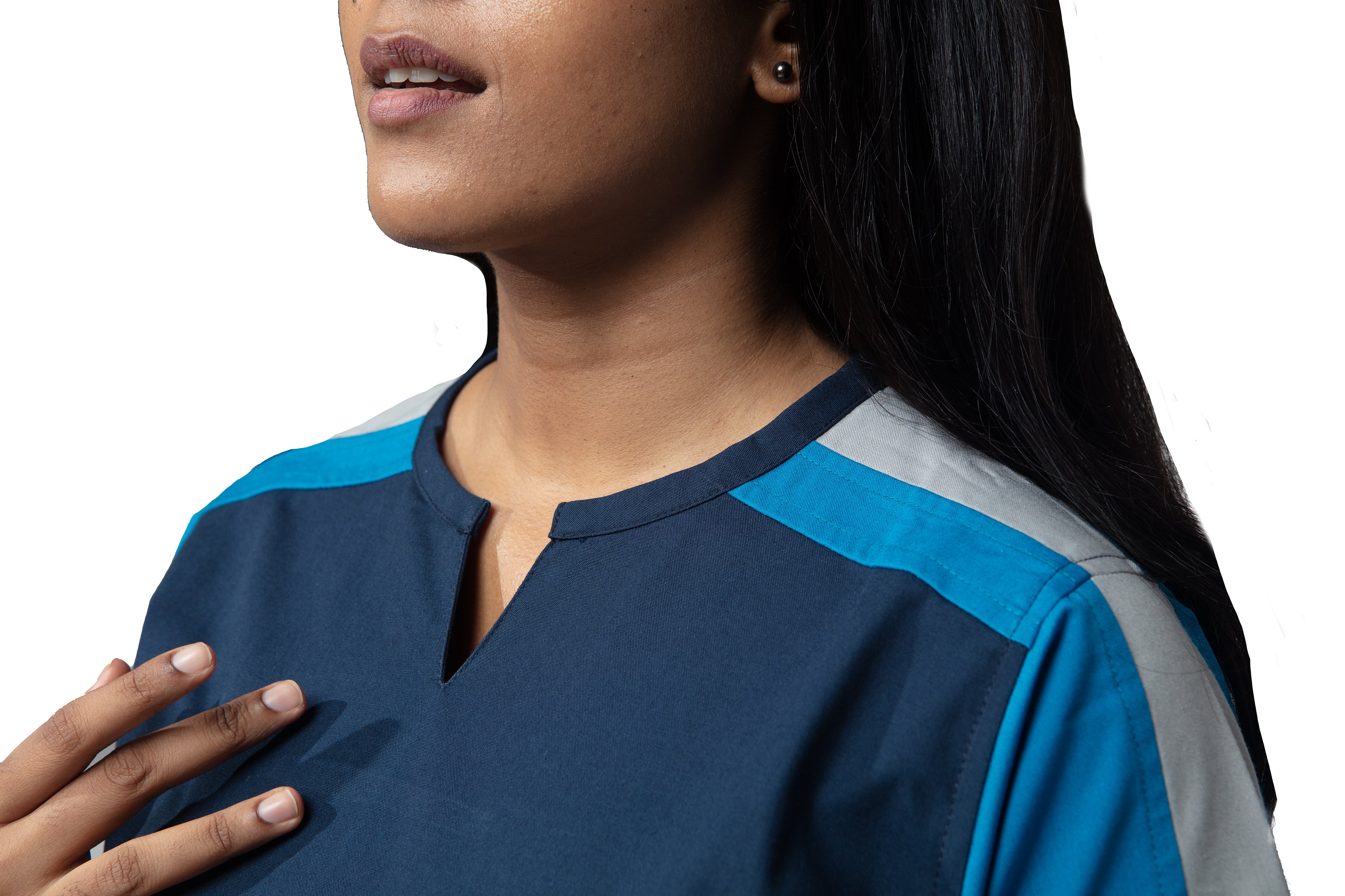 Female Scrub Suit Designer DSDX04 - Olive Blue / Island Blue – Uniform ...