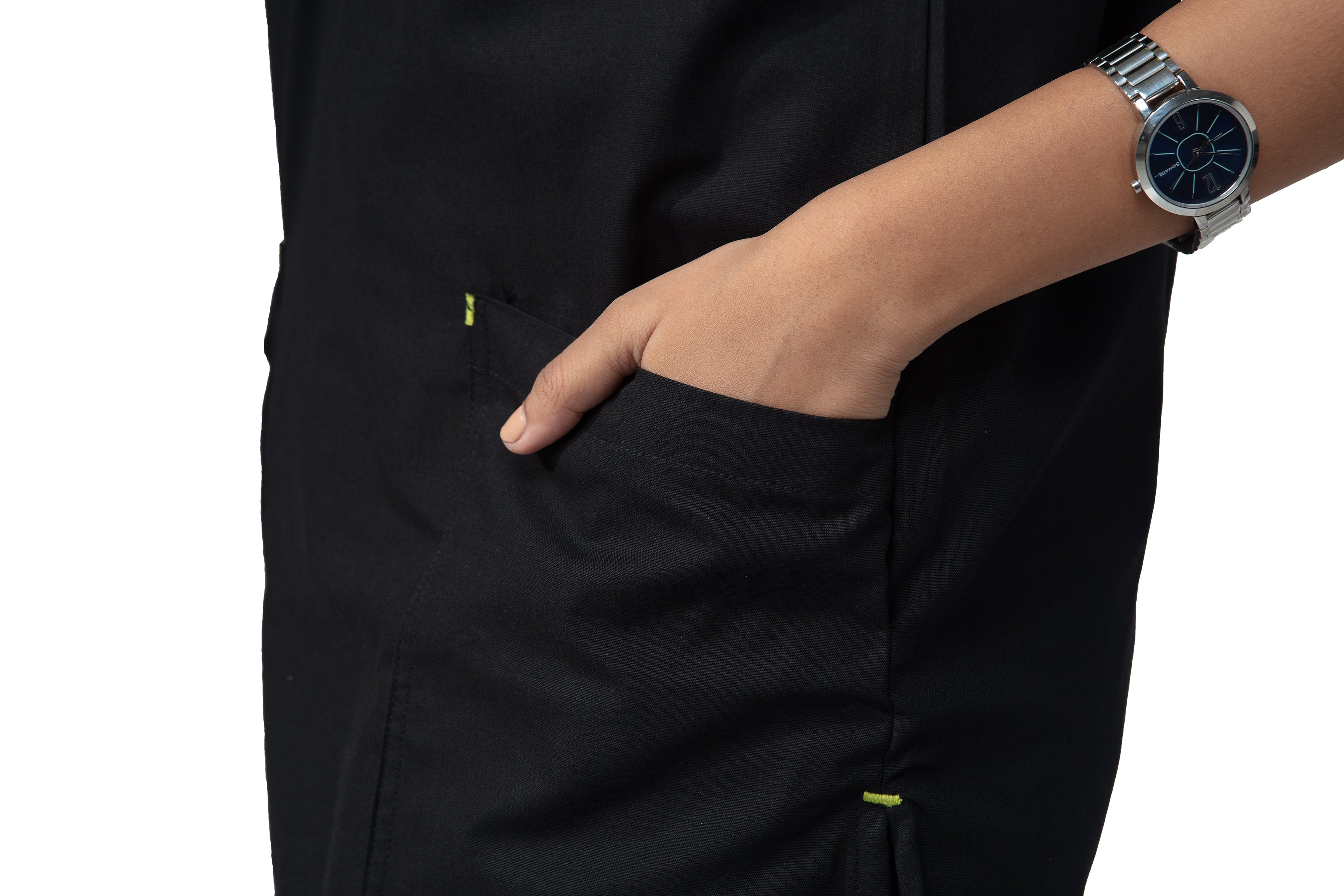 Female Scrub Suit Designer DSDX04 - Black / Lime Green – Uniform Craft