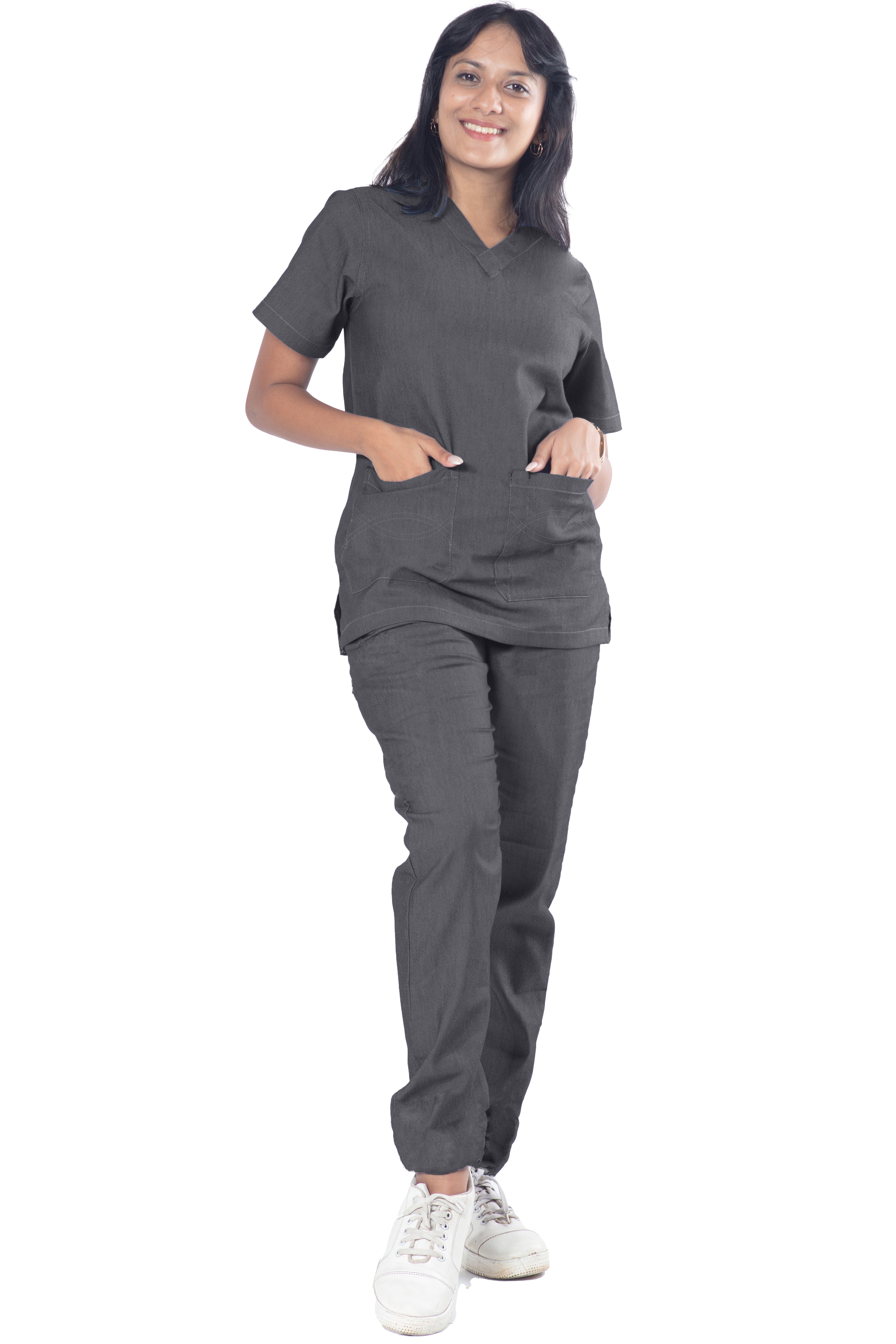 Female Denim Scrubs DNM-SF-Charcoal – Uniform Craft