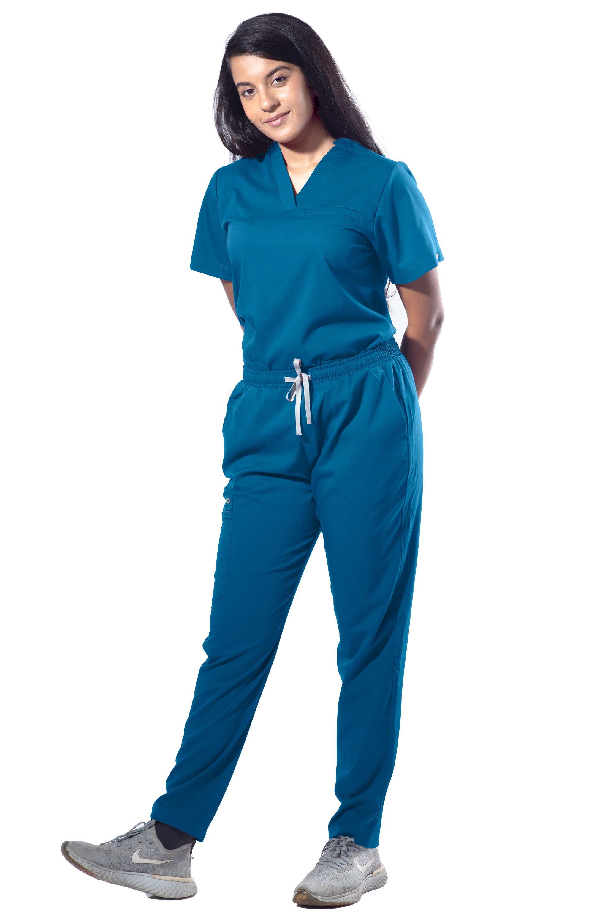 UC Stretch - Female Scrub Top - Jade Blue – Uniform Craft