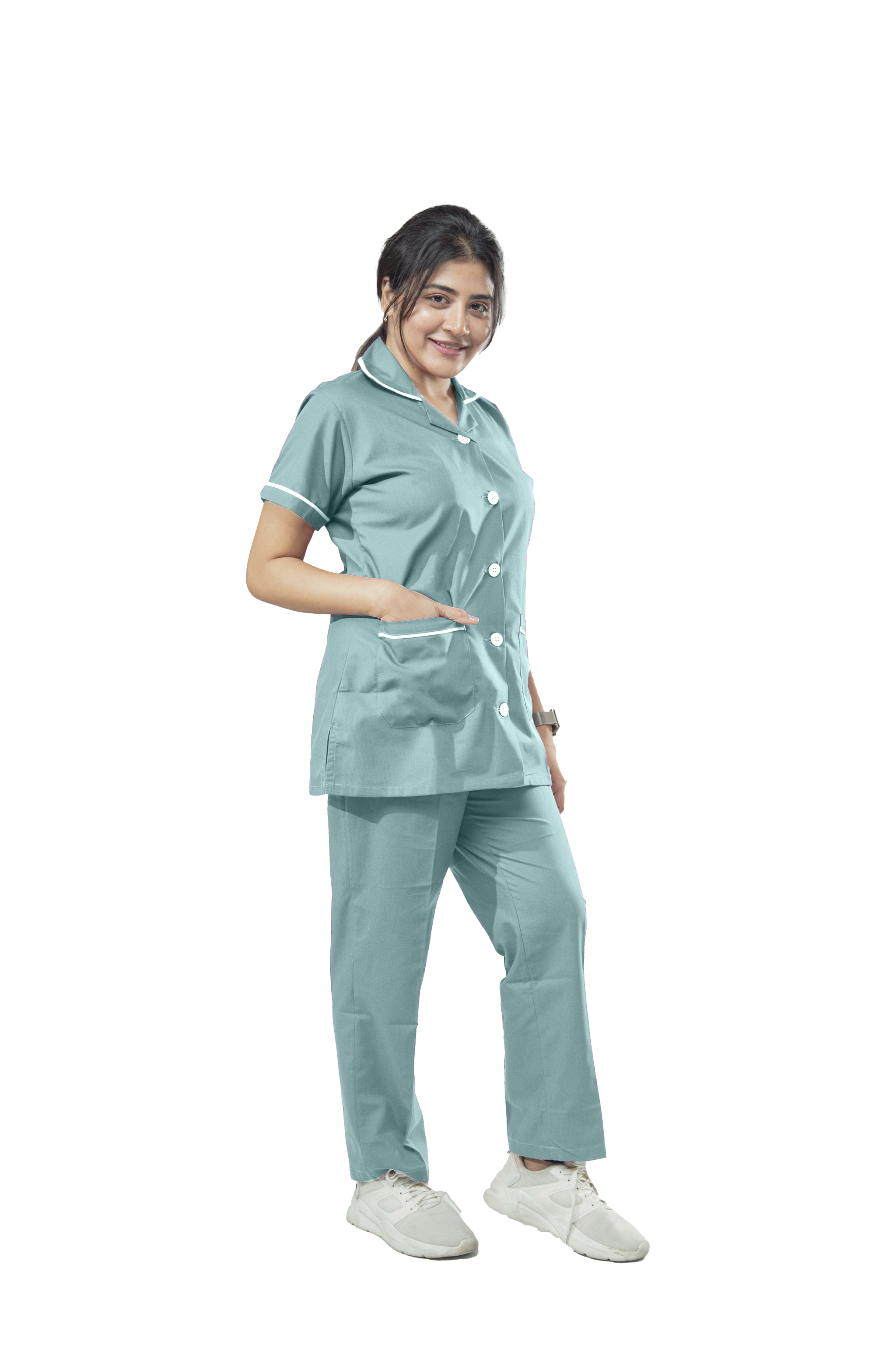 Female Nurse Uniform NT01 - Ash Green – Uniform Craft