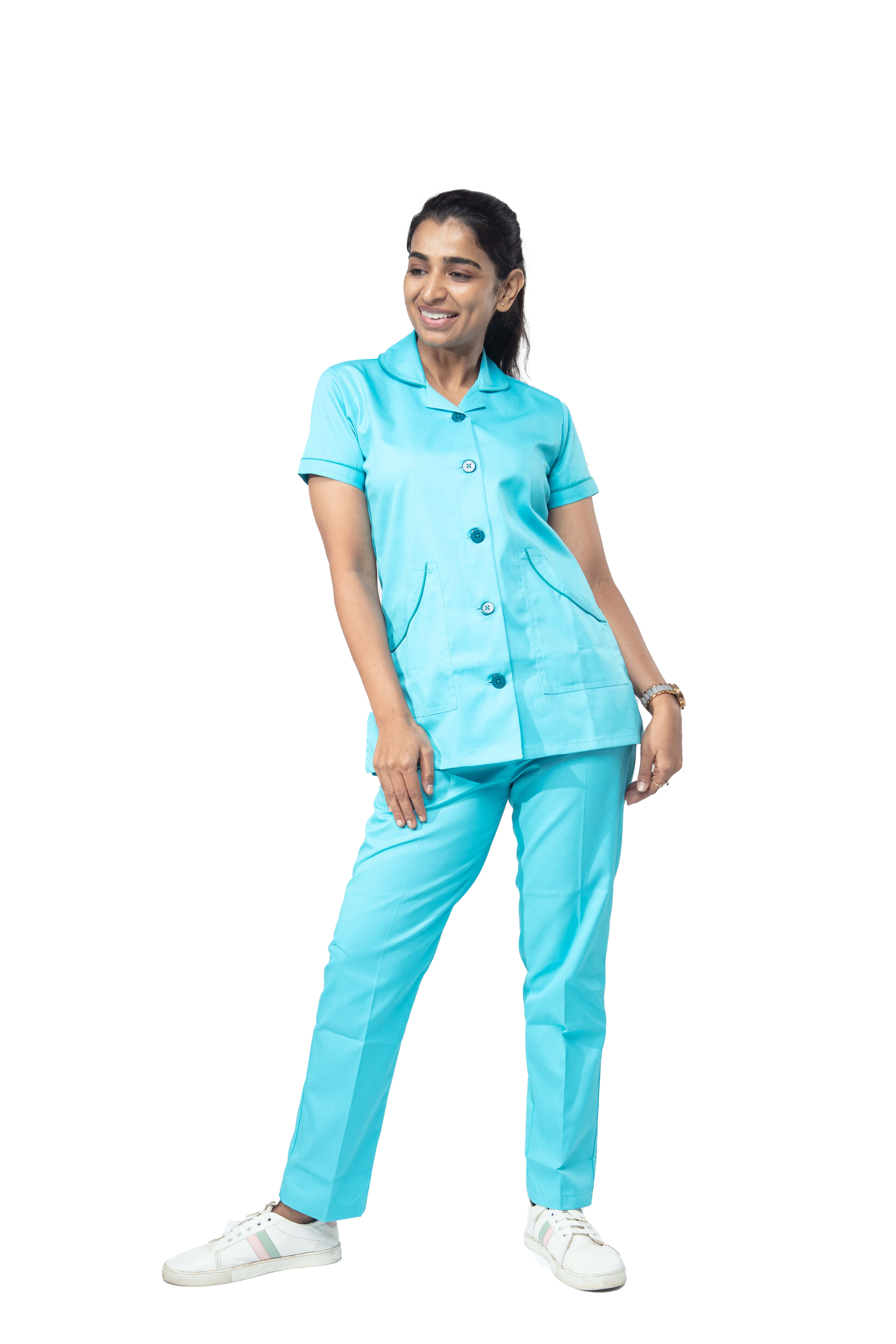 Female Nurse Uniform NT02 - Aqua – Uniform Craft