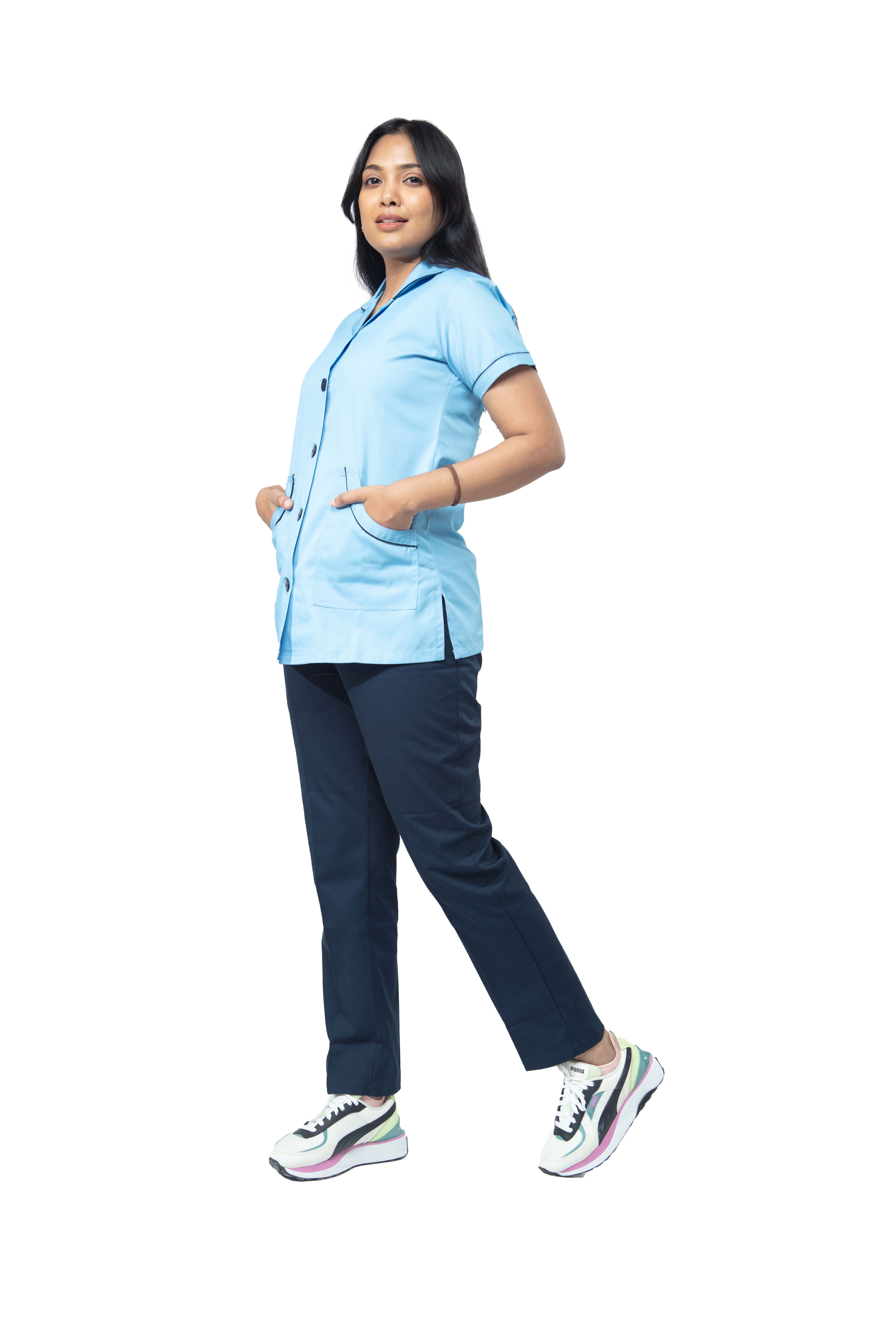 Female Nurse Uniform NT02 - Light Blue – Uniform Craft