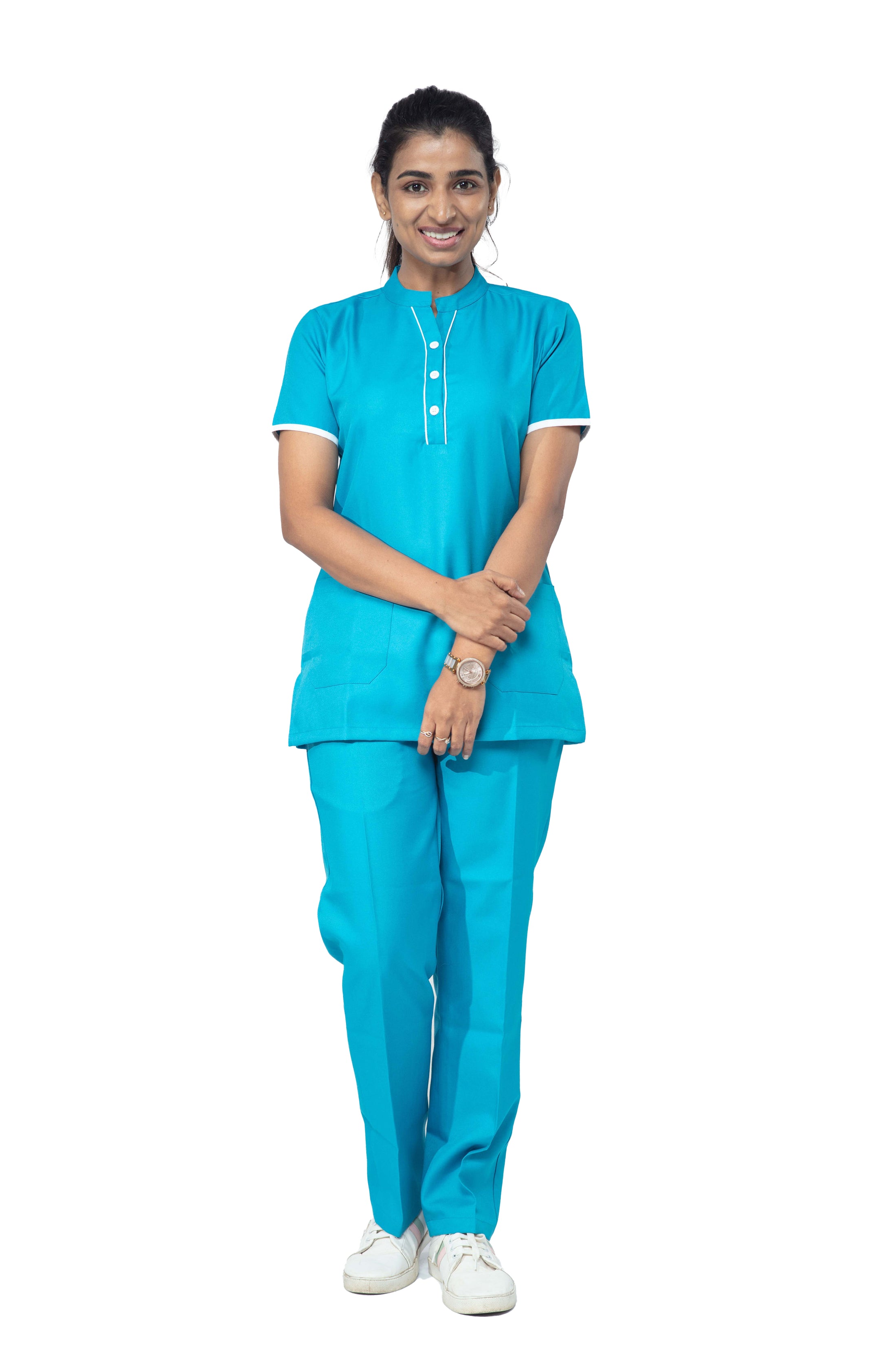 Female Nurse Uniform NT07 - Aqua – Uniform Craft