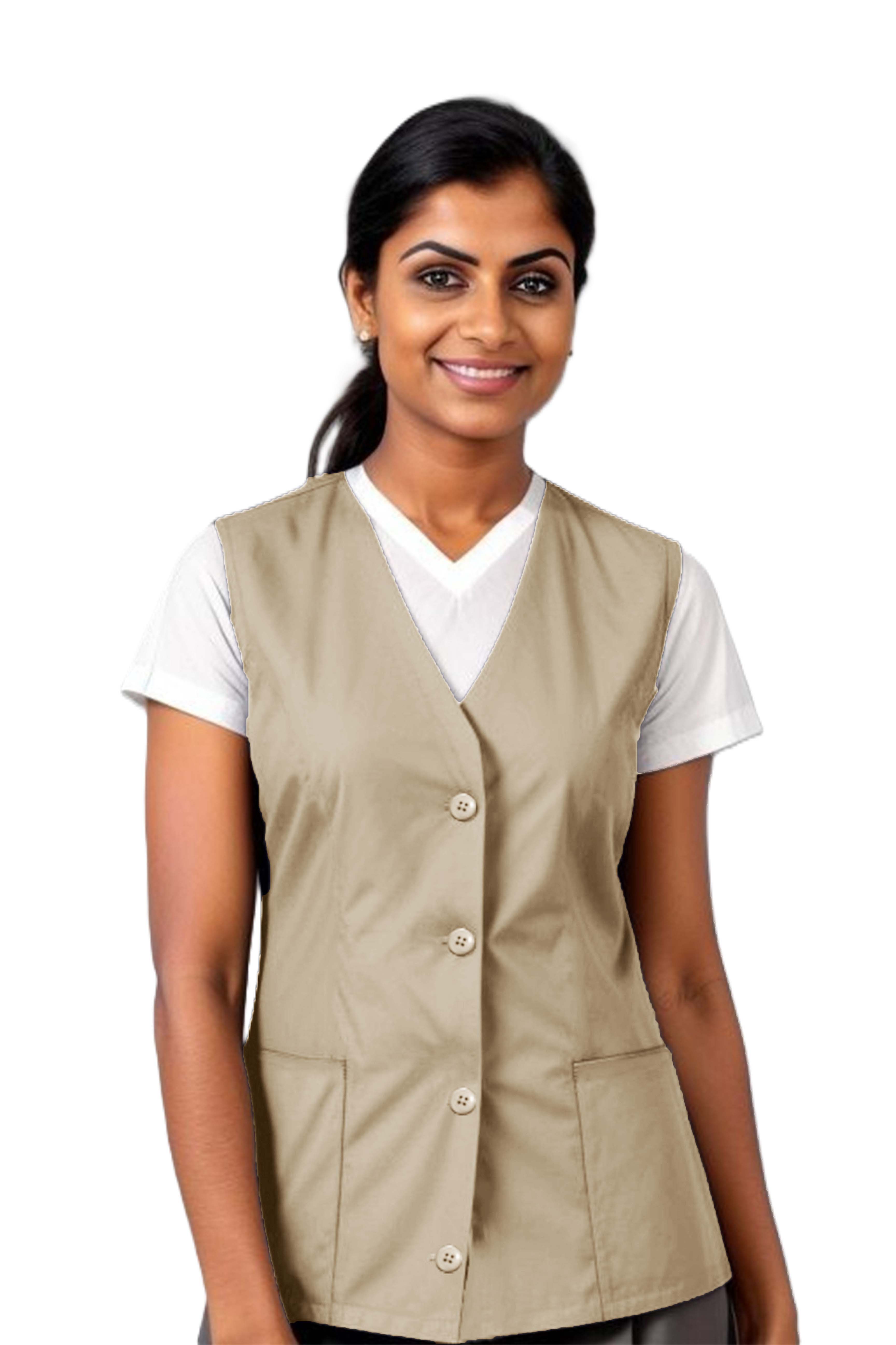 Women's Support Staff Vest - SSV - Beige – Uniform Craft