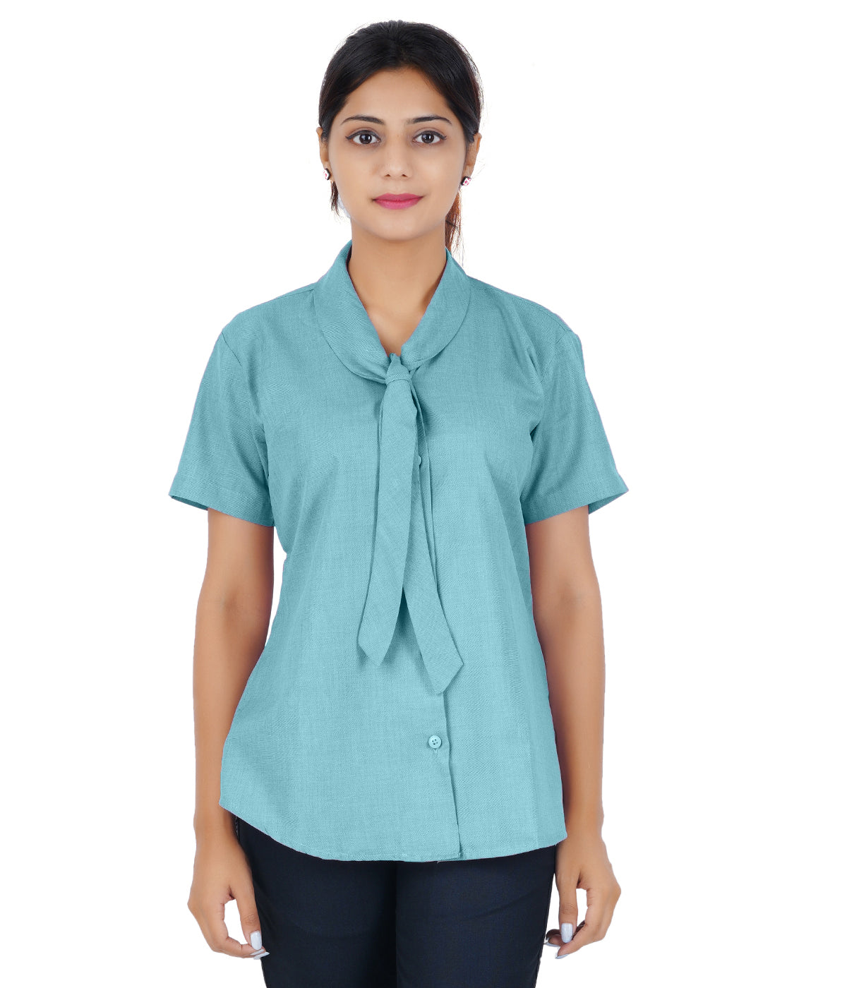 Female Front Office Shirt - Teal – Uniform Craft