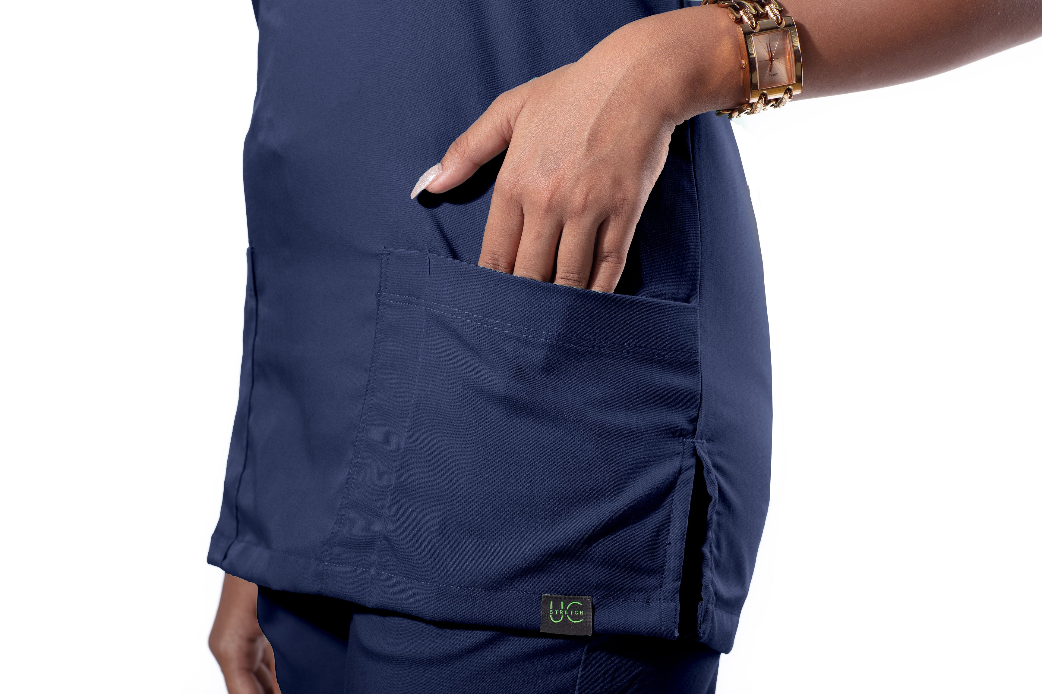 UC Stretch - Female Scrub Top - Sapphire – Uniform Craft